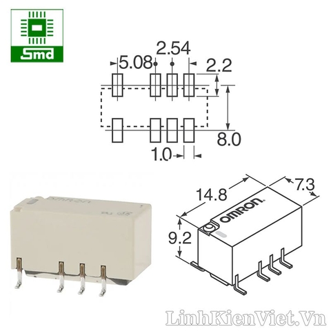 Relay omron G6S-2F-5VDC (8 chân SMD) – Linh kiện điện tử SMD