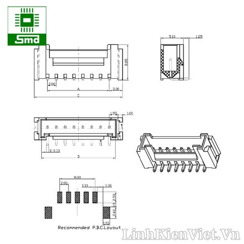 HY2.0 - 3P SMD (Loại đứng) – Linh kiện điện tử SMD