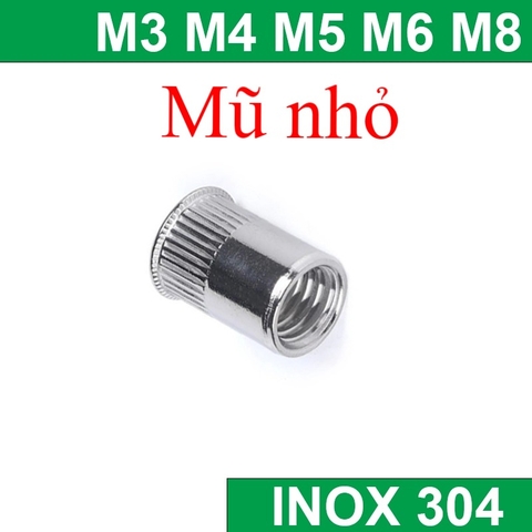 Ốc tán rút inox 304 tán inox không gỉ Loại Mũ nhỏ – Linh kiện điện tử SMD