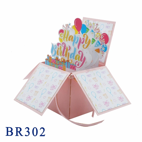 Happy Birthday Pink Pop Up Box