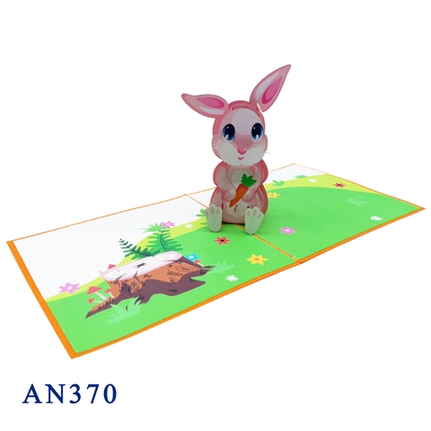 Pink Bunny Pop Up Card