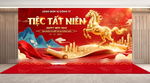 TRANG TRÍ BACKDROP TẤT NIÊN CÔNG TY