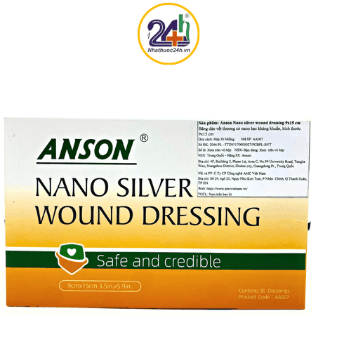 Băng dán Anson Nano silver wound dressing 9x 15cm – Nhathuoc24h.vn