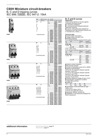 Tài liệu kỹ thuật aptomat MCB Merlin C60A C60N C60H