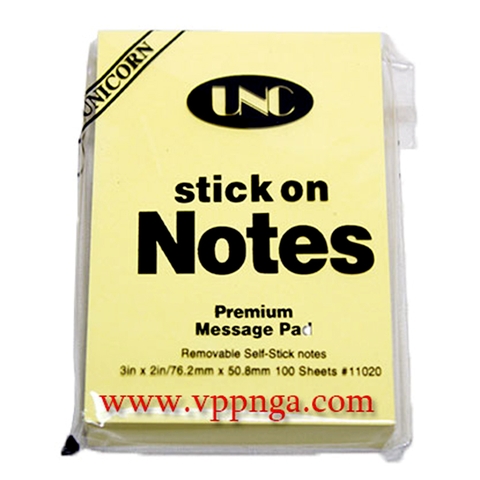 Giấy Note UNC (3x3) inch Công ty TNHH Văn phòng phẩm NGA
