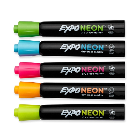 Vỉ 5 bút lông viết bảng điện tử Expo Neon Dry Erase Markers (Xóa khô ...