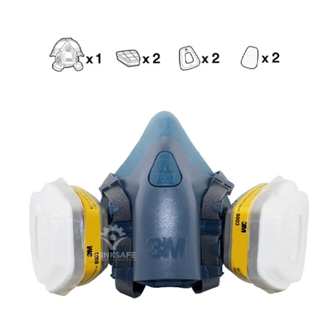 Mặt Nạ Phòng Độc 3M 7502 Kèm Phin Lọc 3M 6001 Chính Hãng