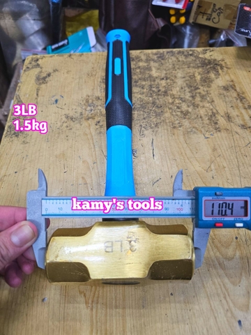 Búa đồng thau đầu lục giác 1.5kg 1500g 3LB cán nhựa dài 355mm kamytools BHCP-03