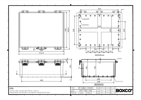 Tủ điện chống thấm nước BC-AGQ-405020 Boxco