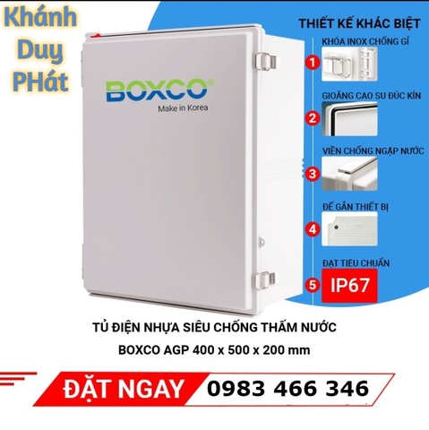 Tủ điện chống thấm nước BC-AGQ-405020 Boxco