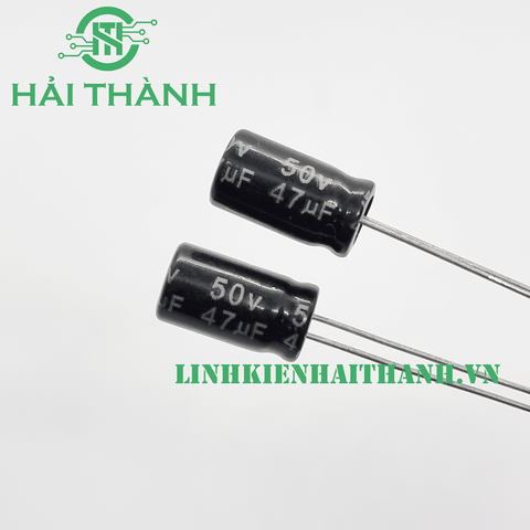 TỤ 47UF 50V HÀNG MỚI, KÍCH THƯỚC 6MM*12MM