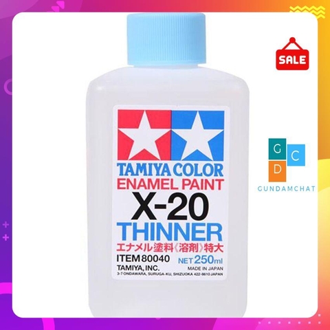 Dung môi pha sơn tẩy line Thinner Enamel Paint X20 250ml Tamiya 80040