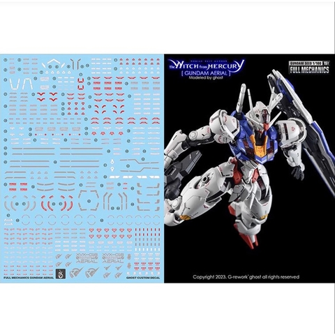 Decal Nước Huỳnh Quang dán mô Hình GUNDAM FM AERIAL 1/100 ( Bản CHOST)