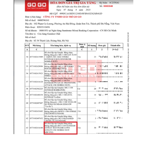 Mô Hình Lắp Ráp PG 1/60 MBF-P02 FIGHTER ASTRAY RED FRAME kèm LED - GDC