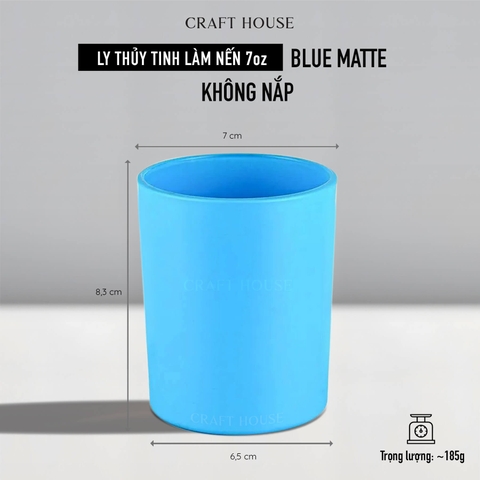 Ly Thủy Tinh Làm Nến Thơm 7oz - Blue Matte | Crafthouse