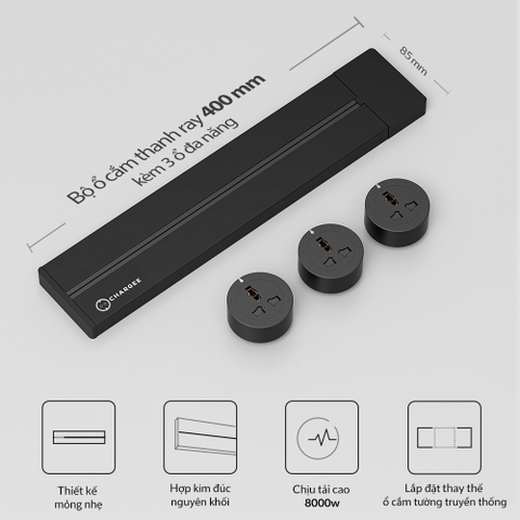 Ổ cắm thanh ray Chargee