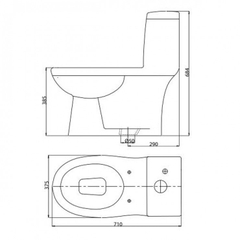 Bồn Cầu Viglacera BL5V Nắp V39 Xả Xoáy + Xịt VG826 | Thiết bị vệ sinh ...