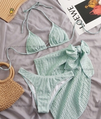 Doris Bikini Set | Đồ bơi nữ ba mảnh kèm khăn quấn đi biển ngọt ngào ...