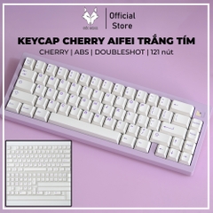 Keycap Cherry Aifei Trắng Tím ABS Doubleshot
