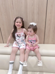 cB358- Combo 3 bộ tăm 2 dây bé trái màu trắng hồng