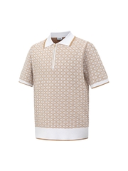 Áo Golf Nam Ngắn Tay Mason màu Be - Áo Pickleball nam | Mipa Golf