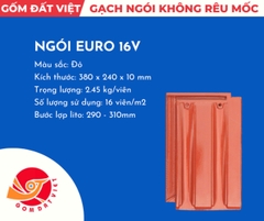 Ngói EuroTYPE Đất Việt 16viên/m2 Màu đỏ